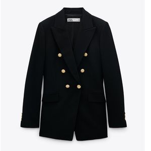 Zara | Jackets & Coats | Zara Double Breasted Blazer Balmain Style ...